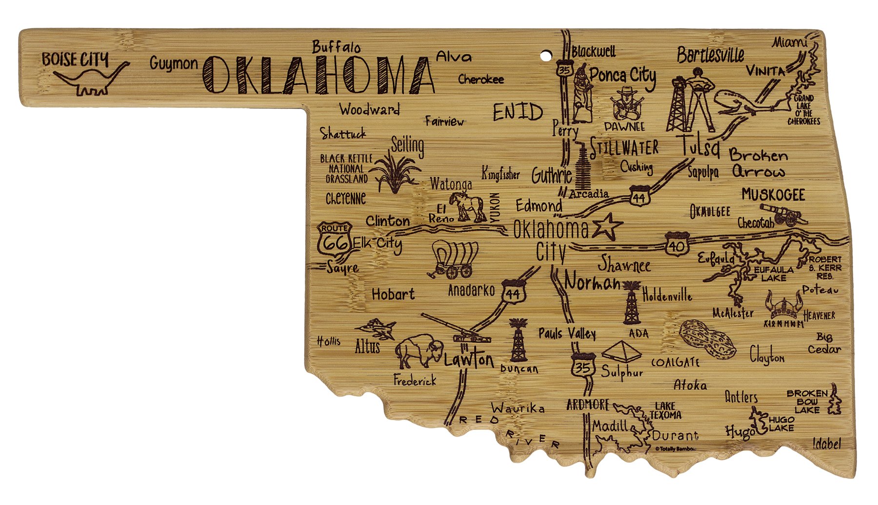 Oklahoma Cutting Board (with destinations)