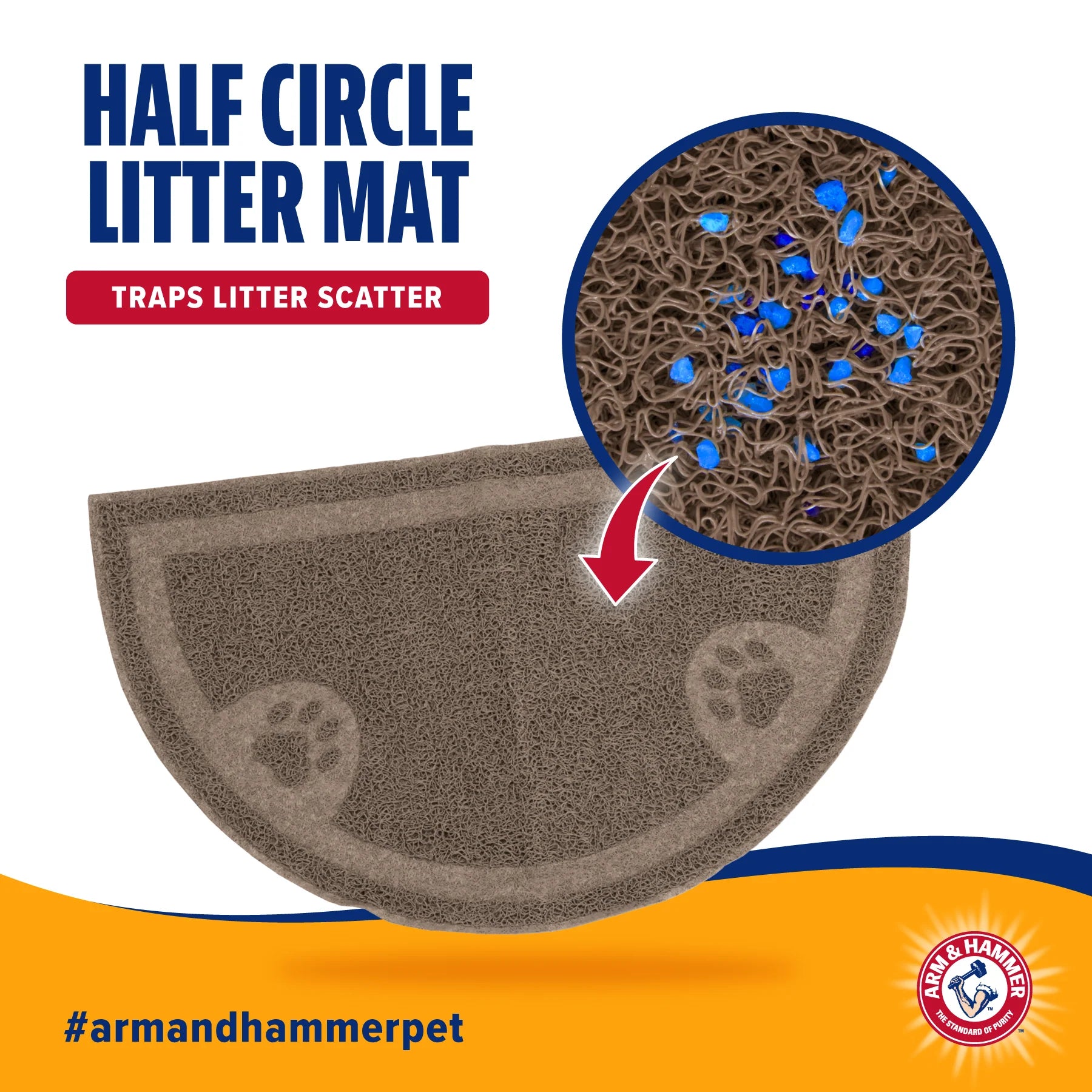 Petmate - Arm & Hammer Litter Mat Half Circle
