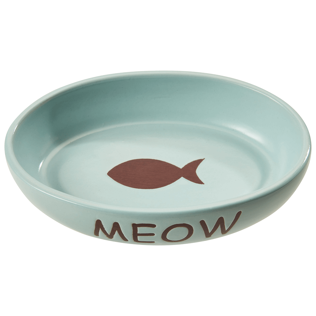 Ethical Pet Products - Portofino Cat Dish Oval Ceramic With Meow & Fis