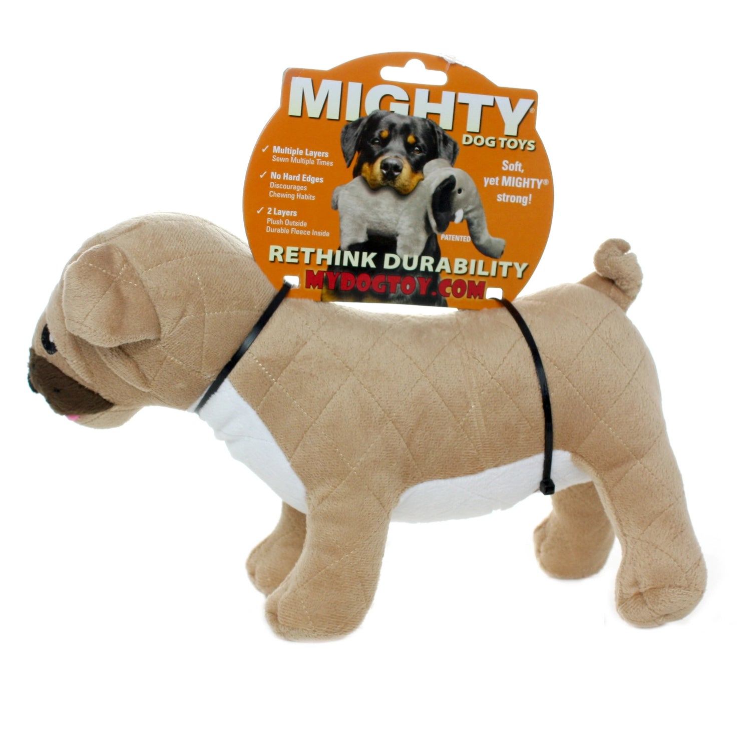 Tuffy Dog Toys - Mighty Farm Pug Plush Squeaky Dog Toy