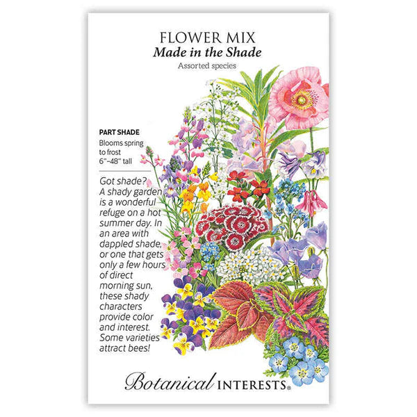 Botanical Interests, Inc. - Flower Mix "Made in the Shade" Seeds