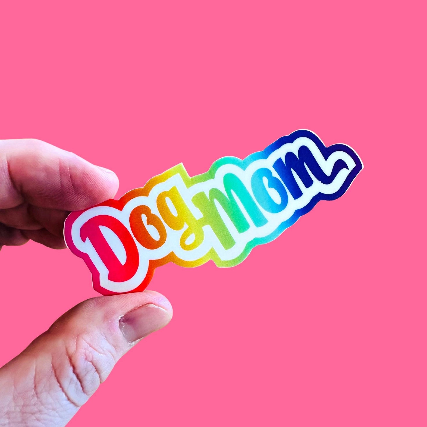 Bad Tags - Lisa Frank Rainbow Dog Mom Sticker