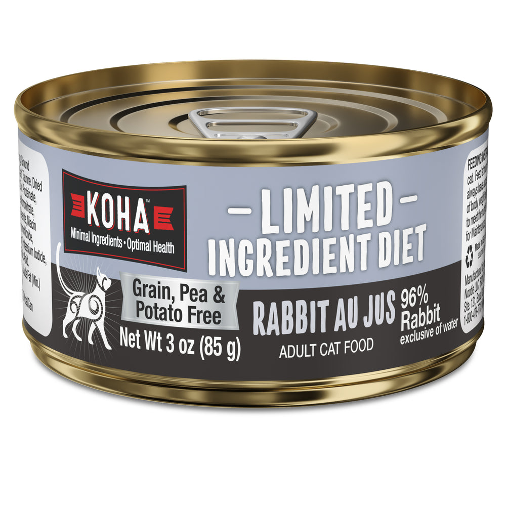 KOHA, Limited Ingredient Diet - All Breeds, Adult Cat Rabbit Au Jus Re