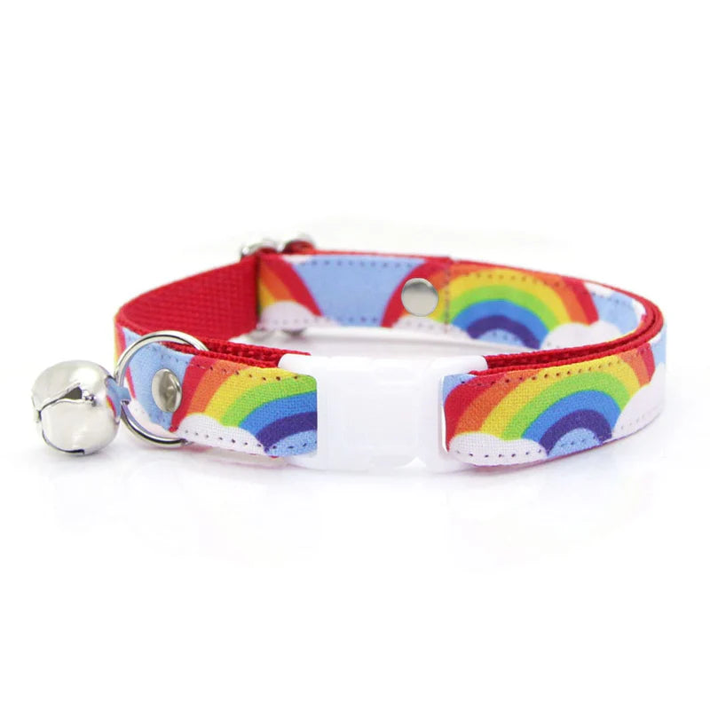 Made by Cleo - Cat Collar "Rainbow Magic" Breakaway with Gold