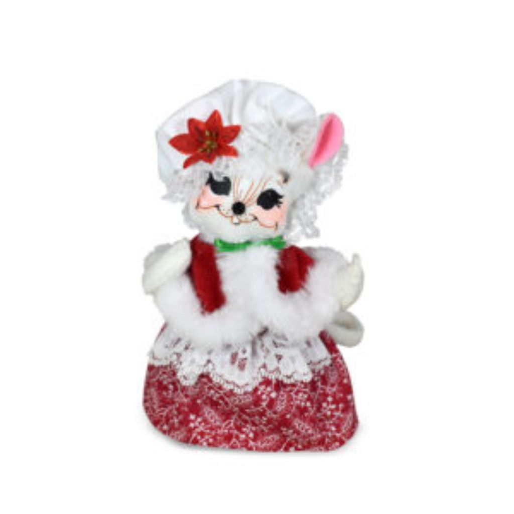 Annalee Dolls - Poinsettia Mrs. Santa Mouse