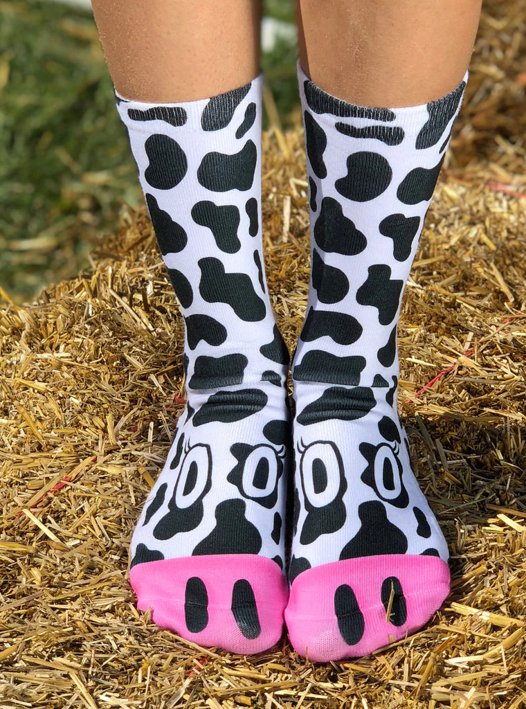 Living Royal - Socks Crew Novelty Graphic Cow Print