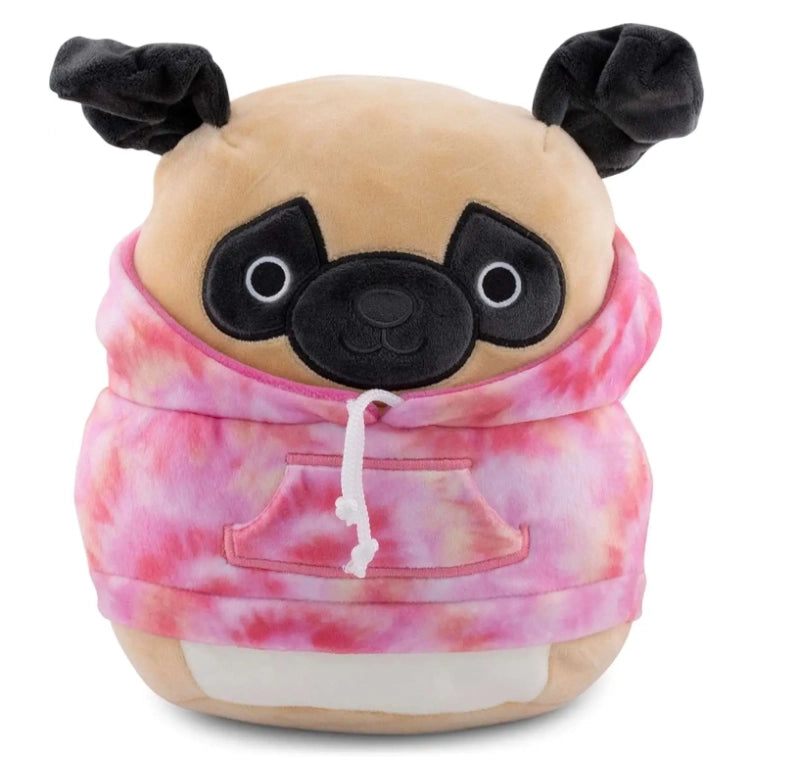 Authentic Street Signs - Squishmallow Plush Prince the Pug in Hoodie
