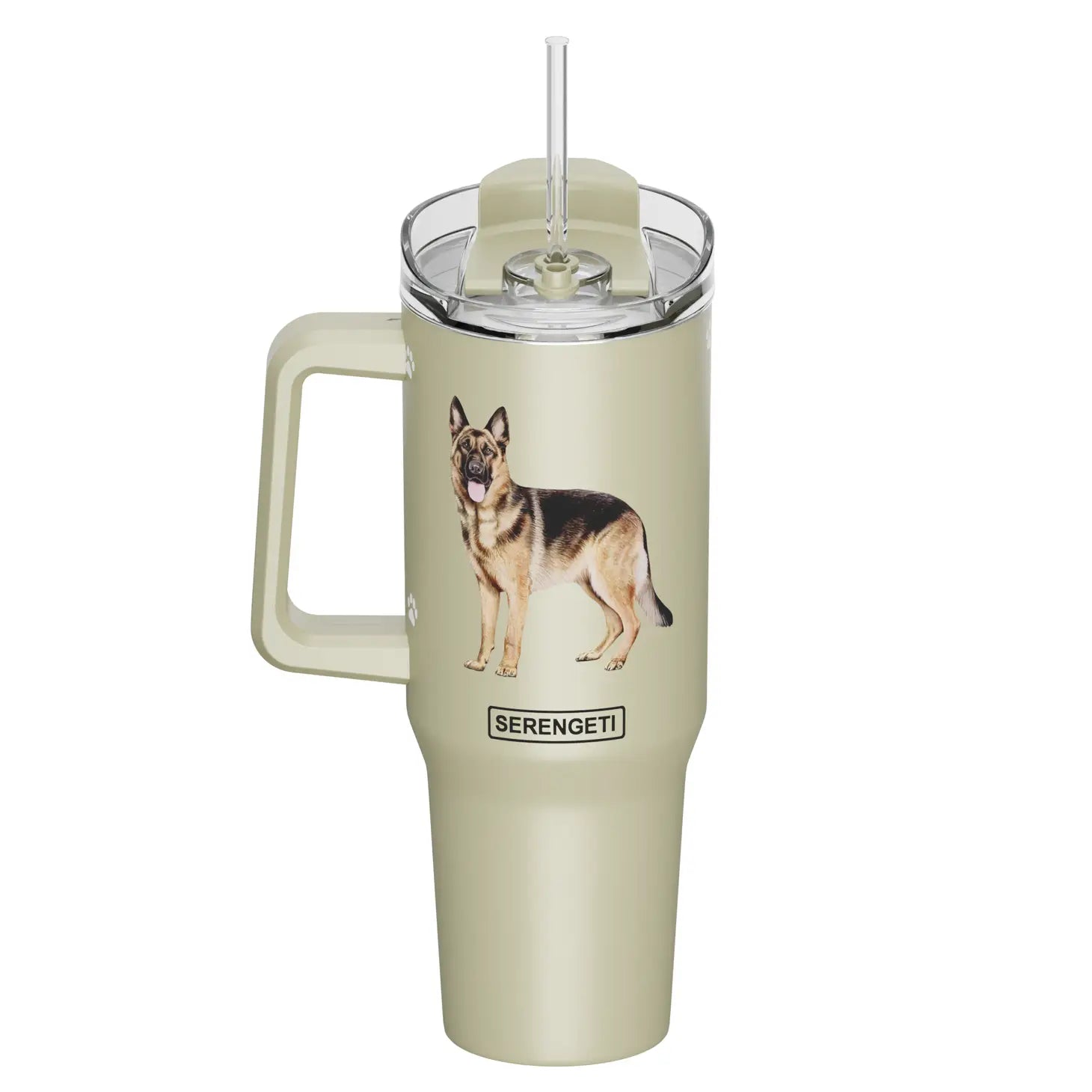 E & S Imports - Tumbler with Handle & Straw German Shepherd
