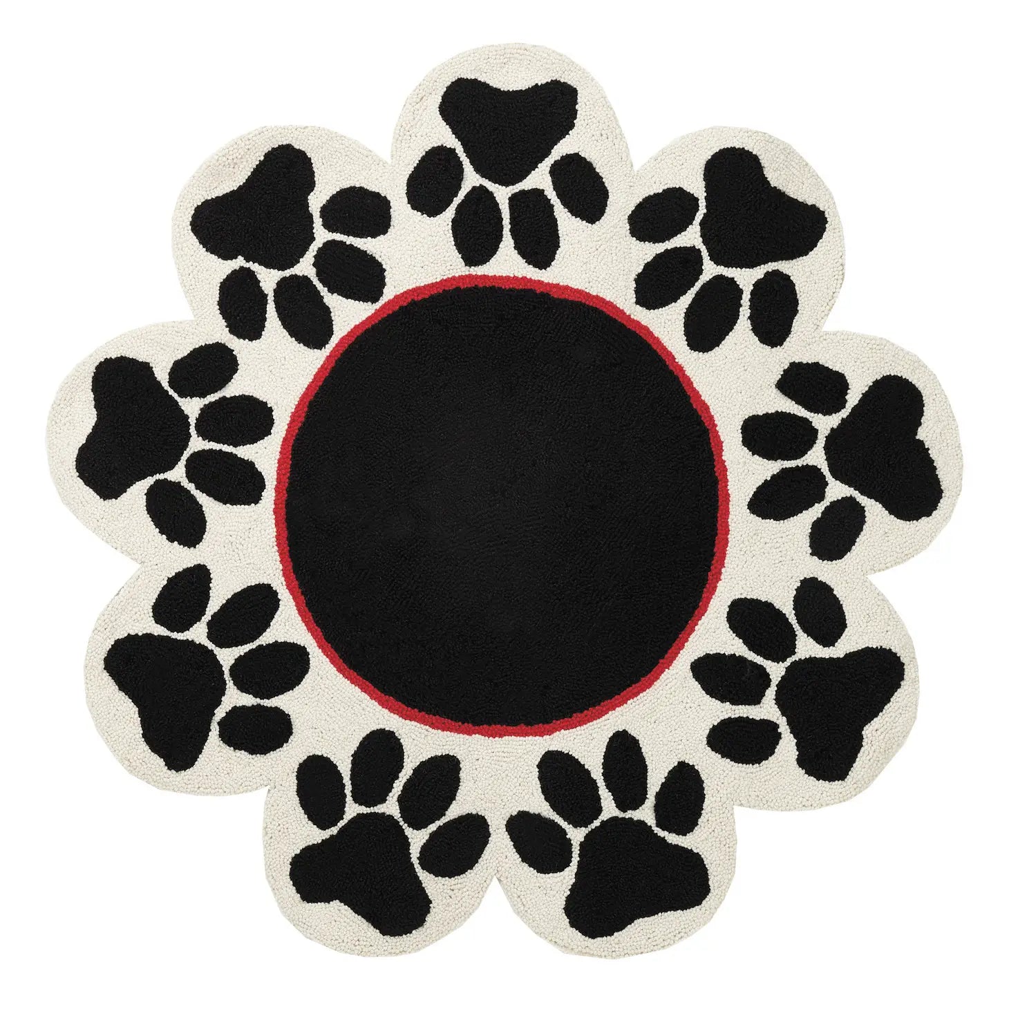 Peking Handicraft - Rug Paw Prints Round Shaped