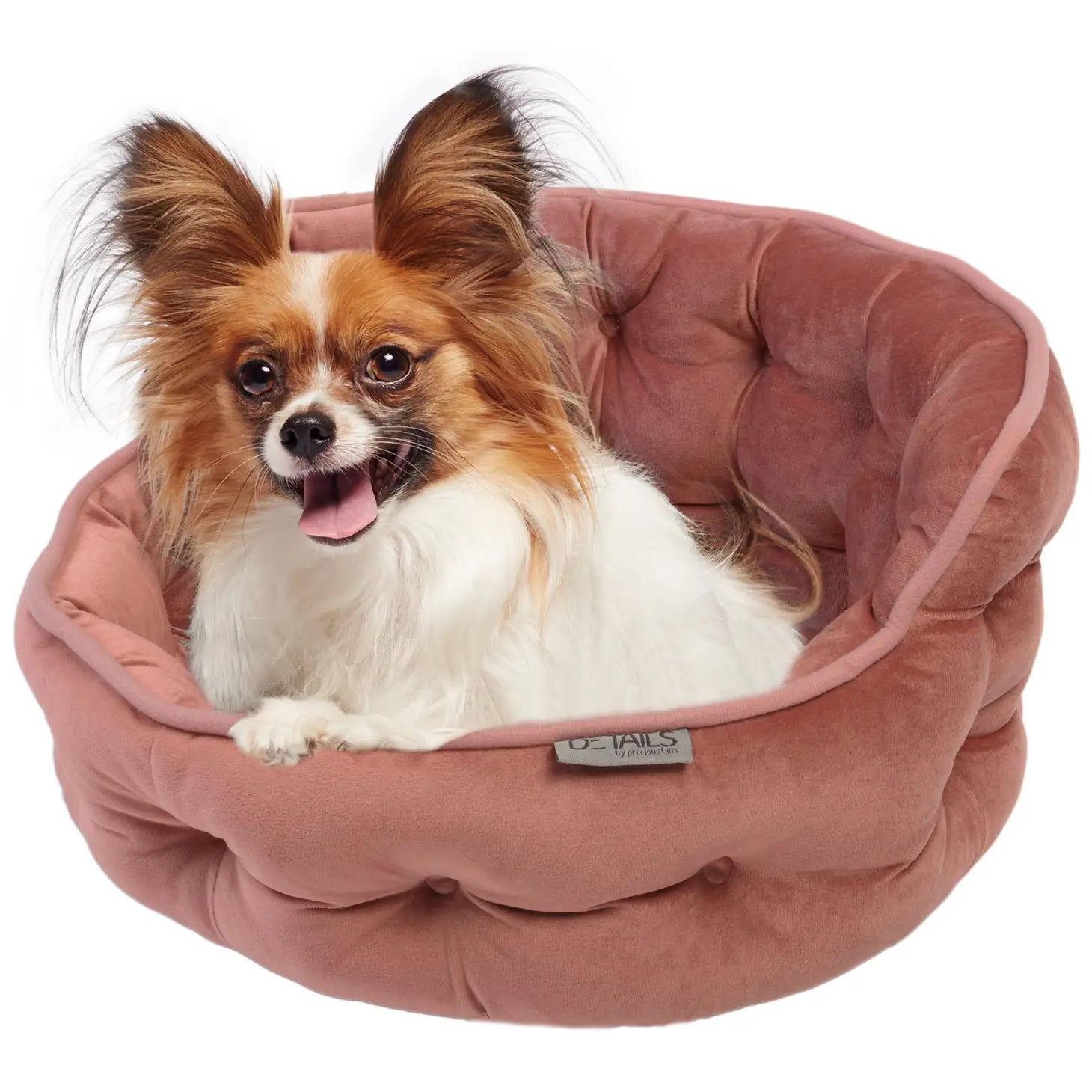 Pet Bed Cuddler Round Tufted Velvet 18'' W x 18'' D