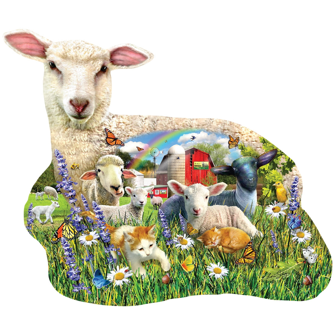 Sunsout - Puzzle Shaped Lamb Shop