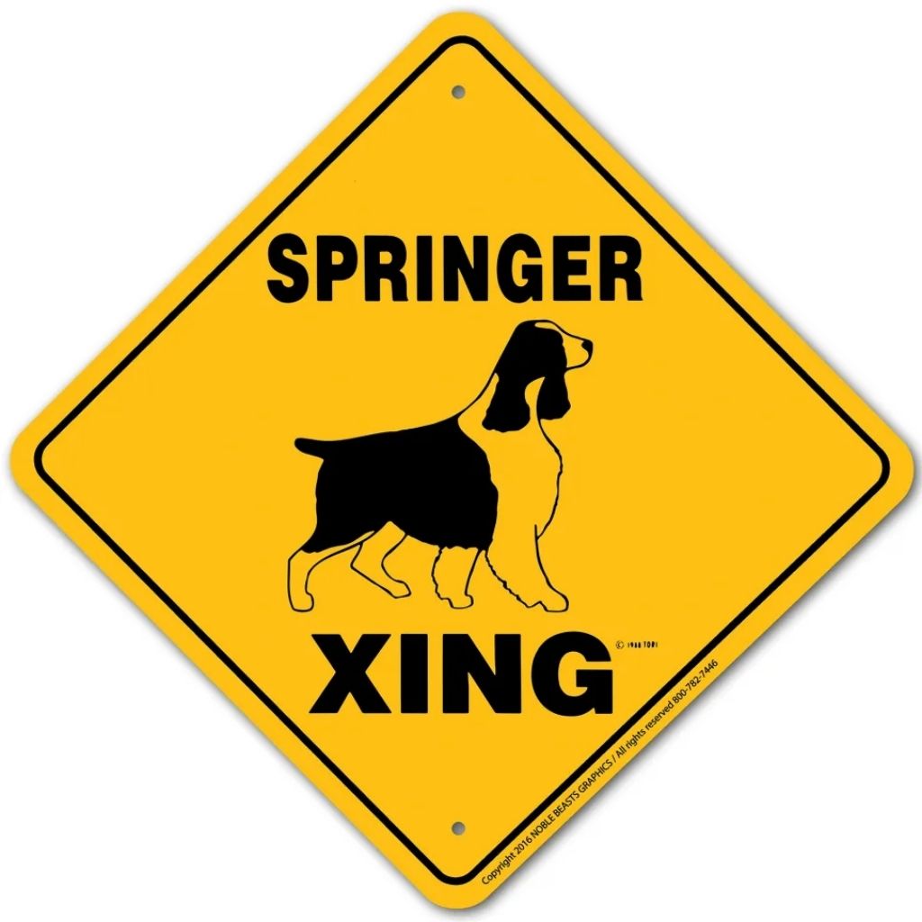 Noble Beasts - Springer Spaniel X-ing Sign