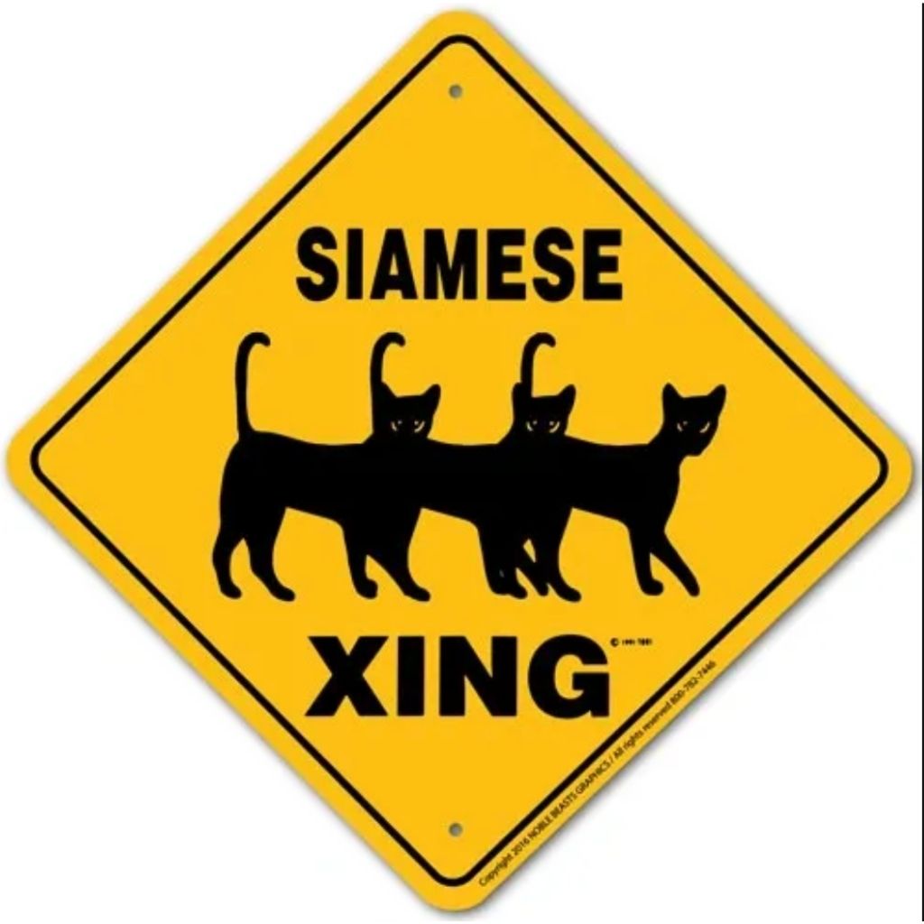 Noble Beasts - Siamese Cat X-ing Sign
