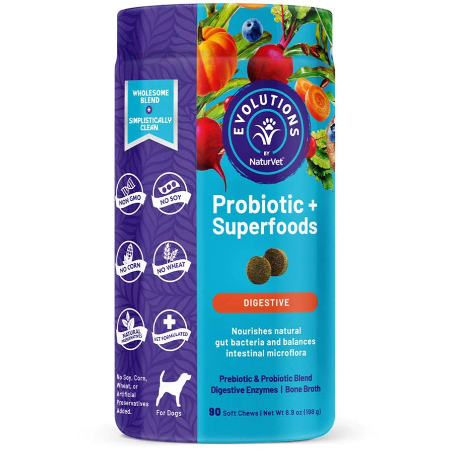 NaturVet - Probiotics + Superfoods Digestive Soft Chews by NaturVet