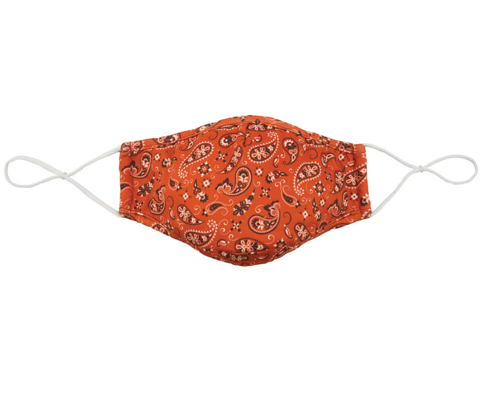 Snoozies Fashion Face Coverings (Mask) Red Bandana Print with Filter