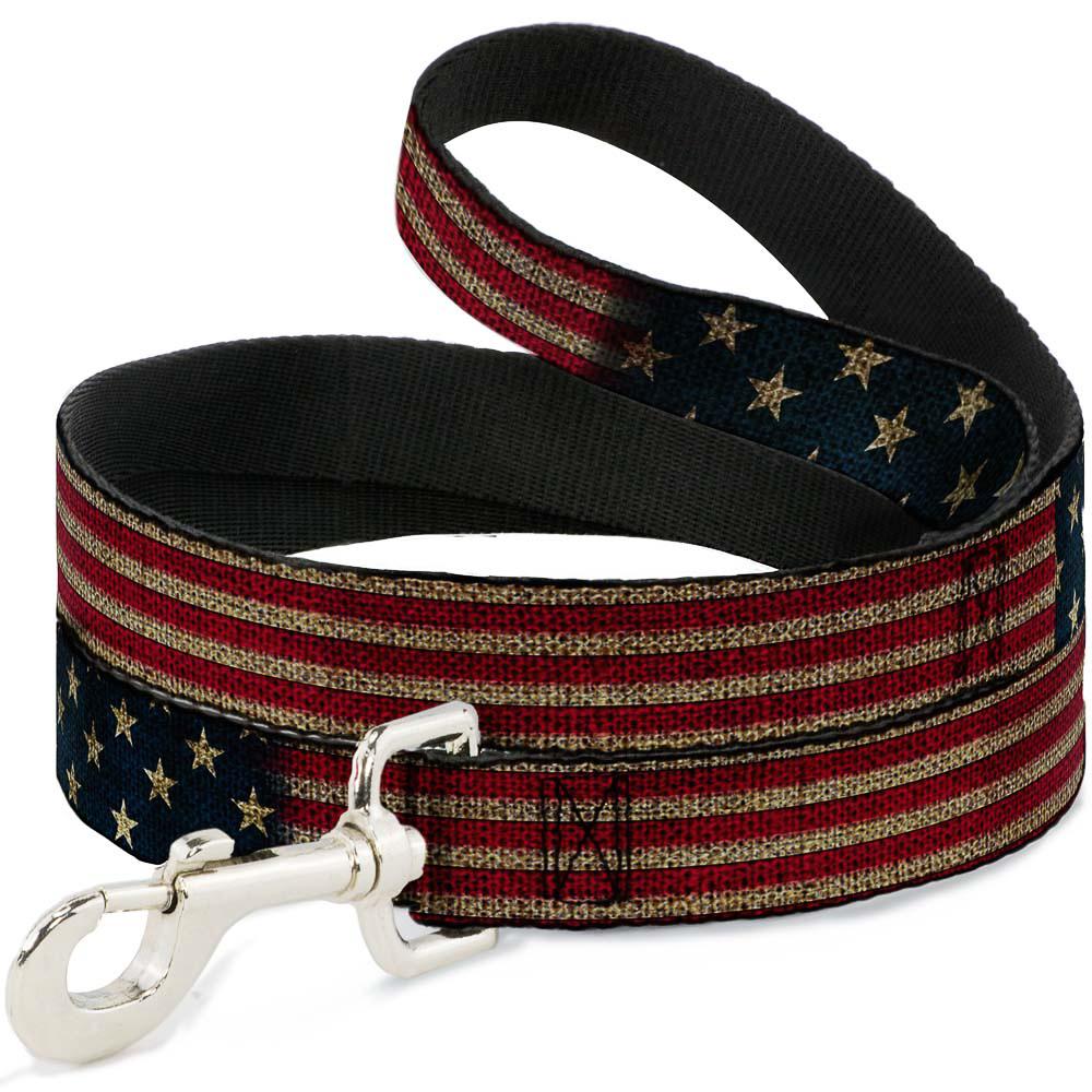 Buckle Down - Vintage Us Flag Dog Lead Nylon