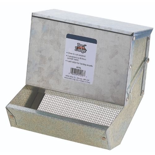 Metal Small Animal Feeder with Lid and Sifter Bottom