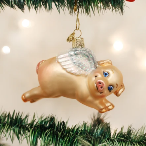 Old World Christmas - Flying Pig Ornament
